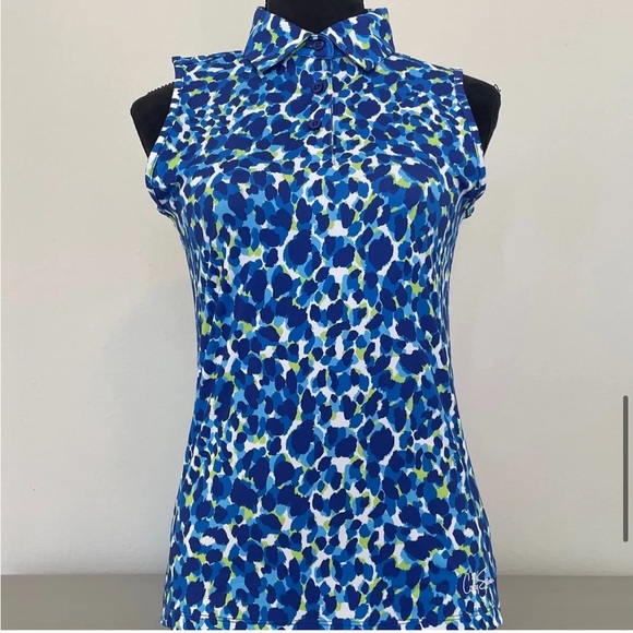 Coby Stevens | Tops | Cs Ladies Sleeveless Leopard Print Polo | Poshmark